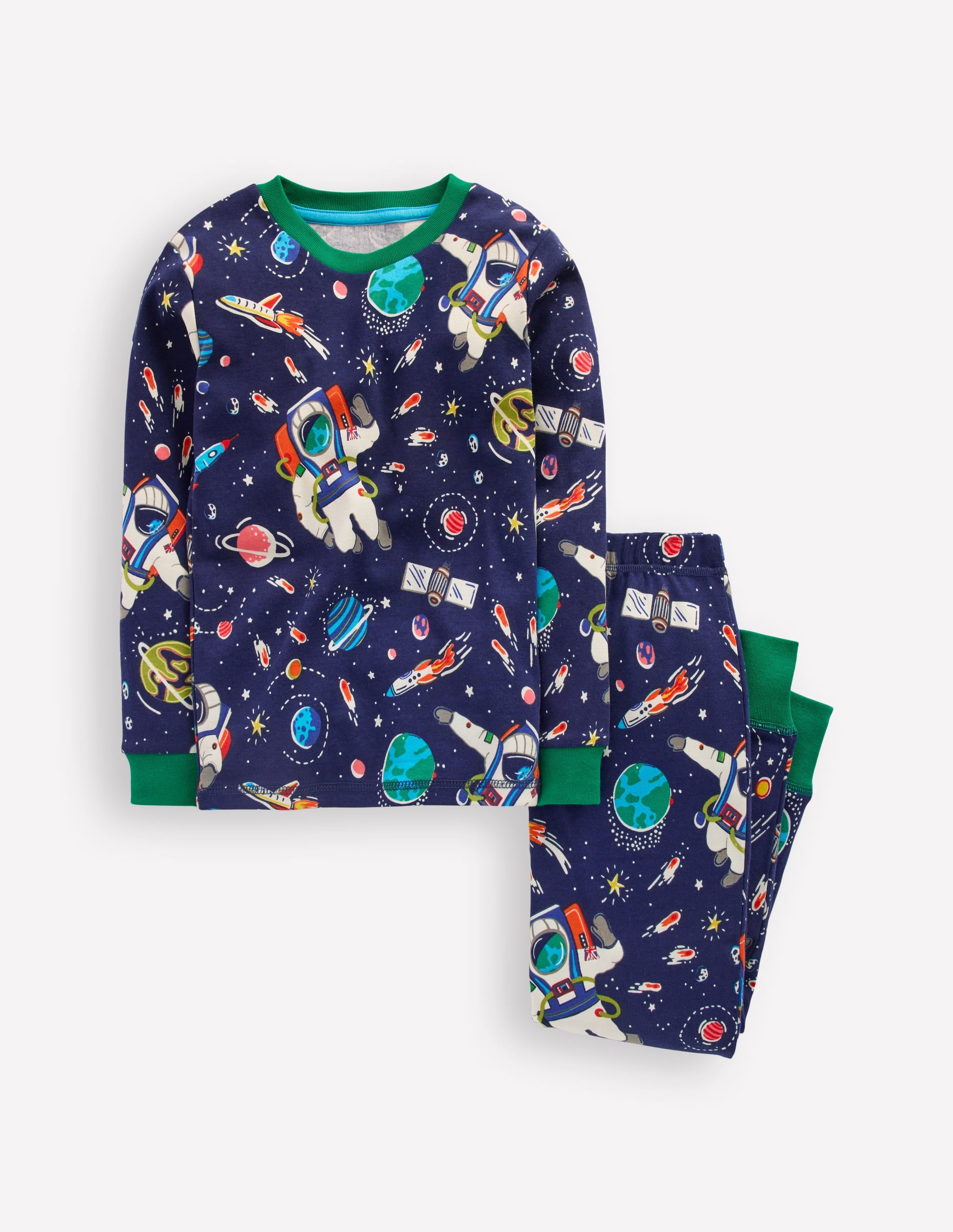 Snug Glow-In-The-Dark Pyjamas-Medieval Blue Astro | Boden EU