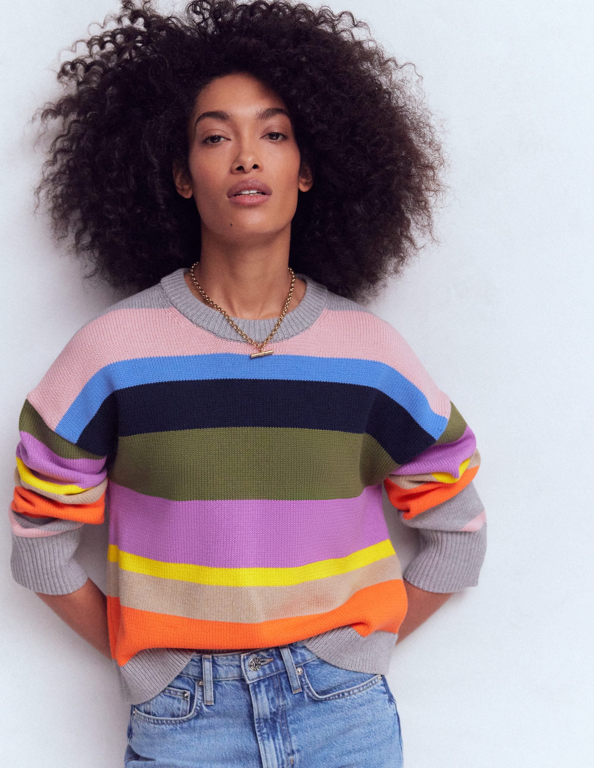 Lucy Lockerer Baumwollpullover-Bunt, Regenbogen | Boden DE