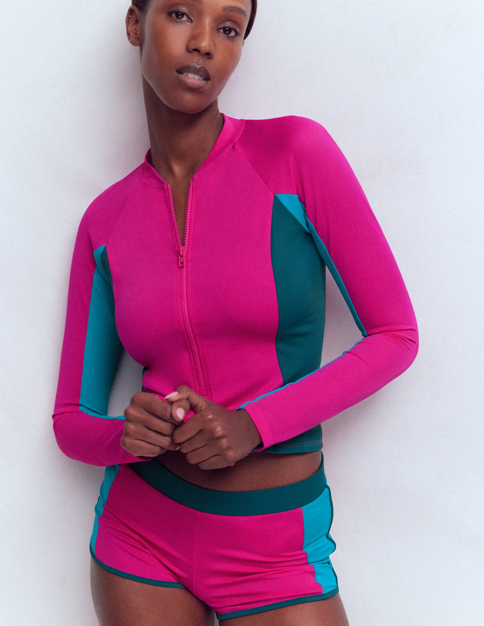 Sun Safe Raglan Rash Vest-Pink Colourblock | Boden EU