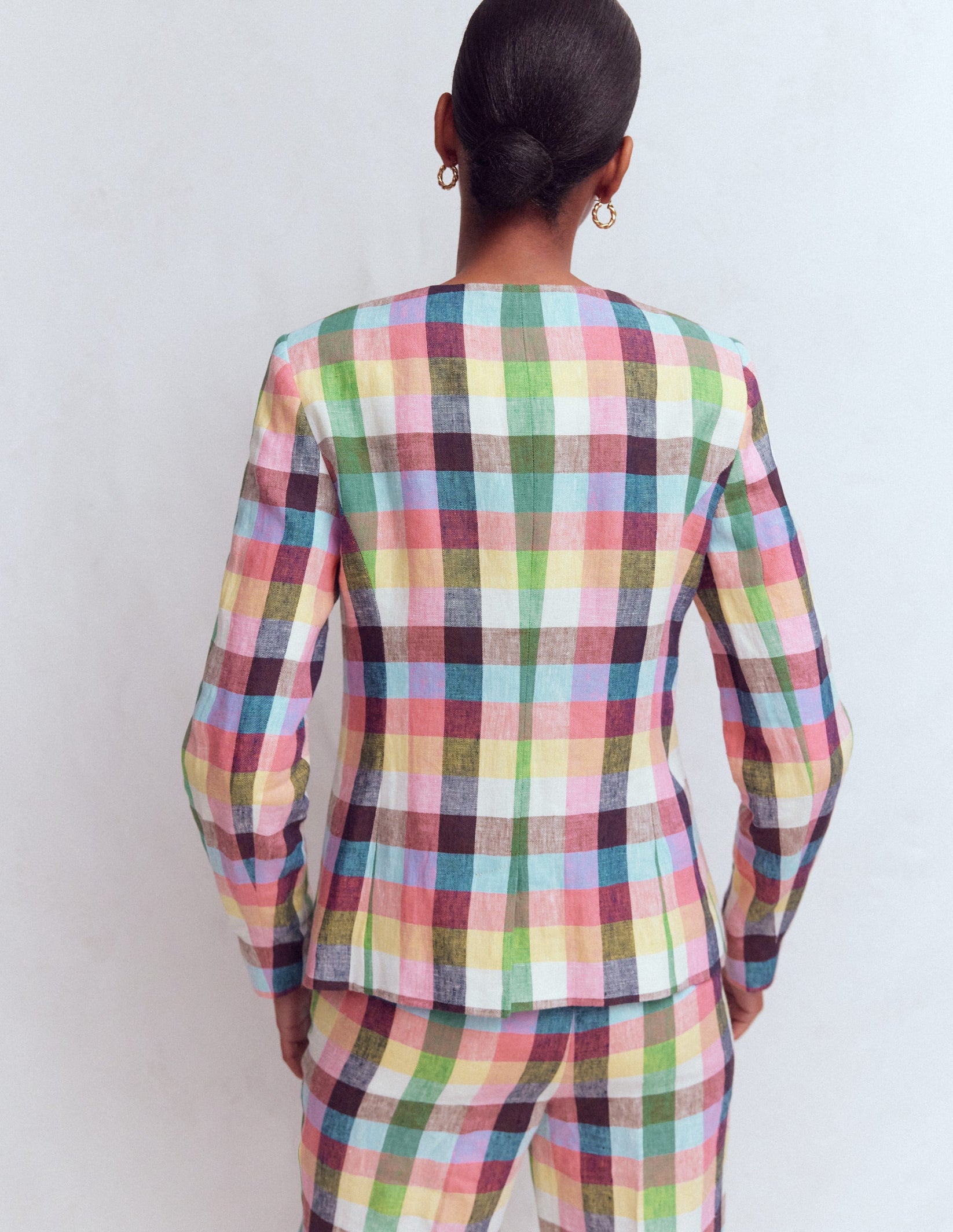 Hampstead Linen Blazer-Soft Yellow, Pink Multigingham | Boden EU